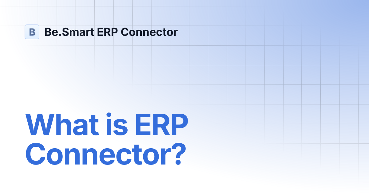 What is ERP Connector? | Be.Smart ERP Connector