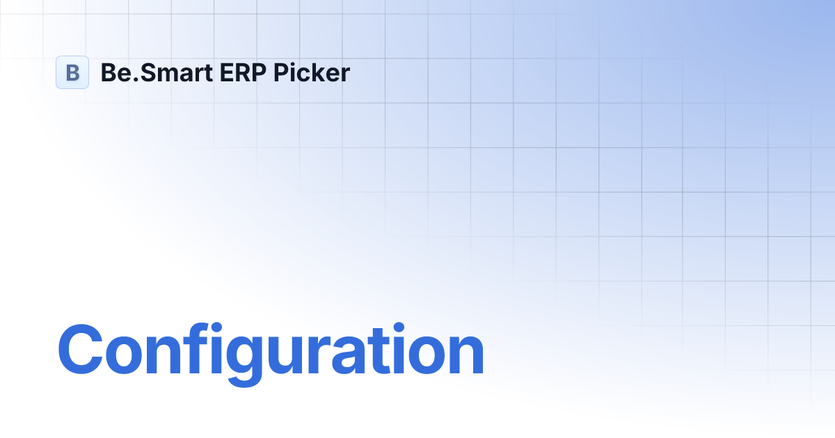 Configuration | Be.Smart ERP Picker